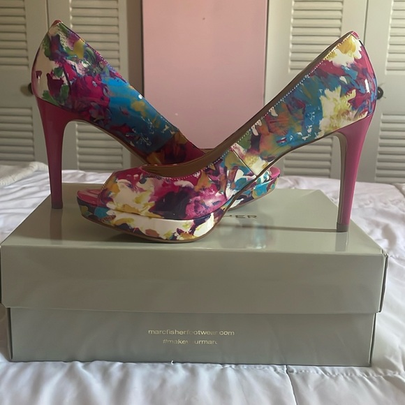Marc Fisher | Shoes | Marc Fisher Pink Multi Color Heels | Poshmark